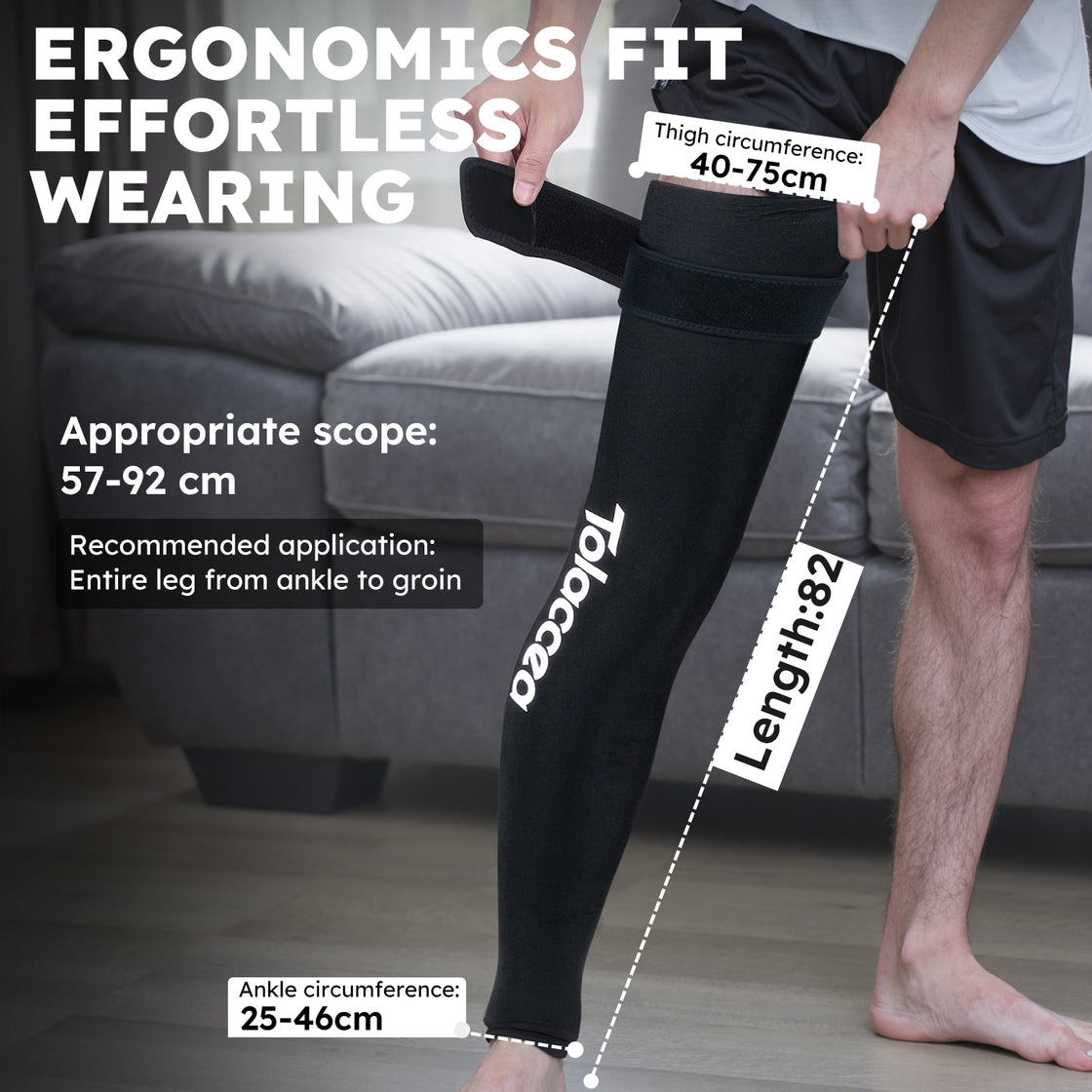 Tolaccea Full Leg Ice Pack Wrap 360° Cooling for Muscle Recovery & Pai