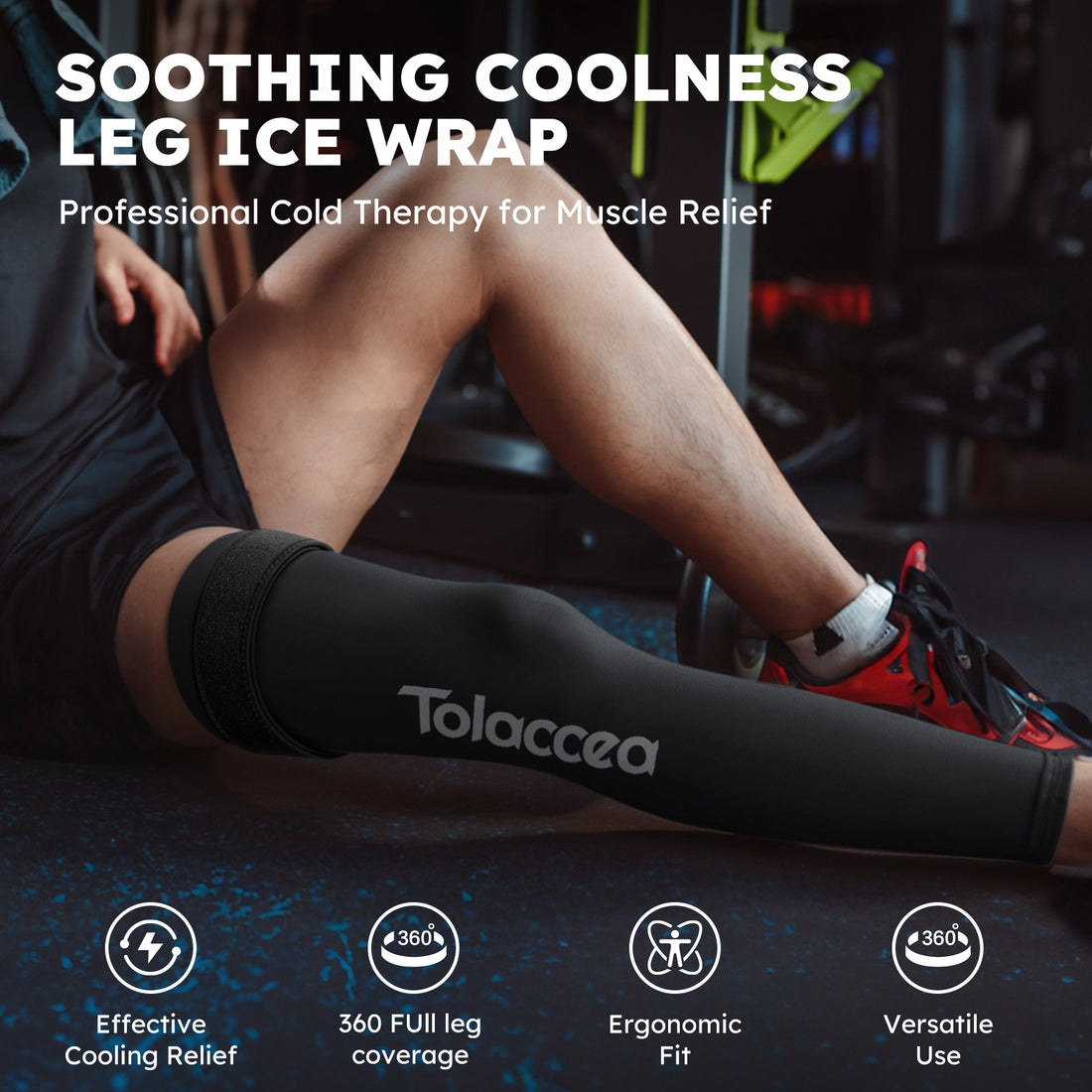 Tolaccea Full Leg Cold Sleeve | Reusable Gel Ice Wrap