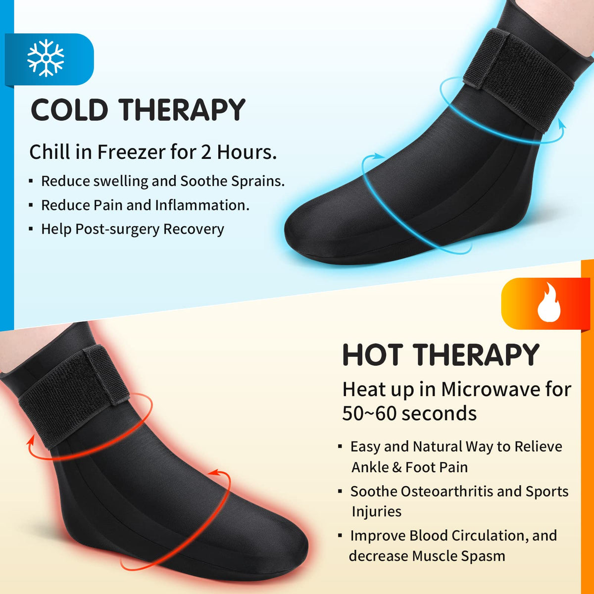 Tolaccea Hot & Cold Therapy Socks Relief for Foot Pain, Swelling, Spra